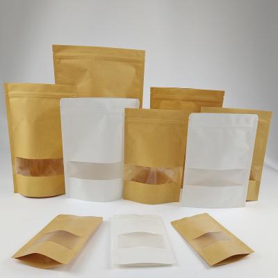 China Self Standing Doypack Kraft Paper Bag For Food Snacks Dried Fruits Cookie Tea for sale