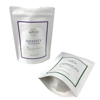 China Coffee Tea Packaging White Frosted Ziplock Bag Smell Proof With Your Logo for sale
