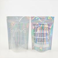 China Aluminum Glossy Holographic Cookies Packaging Bags 3.5g 7g Stand Up Pouches for sale