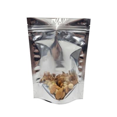 China CMYK Aluminum Foil Packaging Mylar Doypac Clear Window Front Silver Back Stand Up Resealable for sale