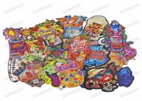 China Custom Printed Plastic Child Proof Design Stand Up Holographic 3.5g Irregular Special Shaped Zipper Die  Cut Mylar Bags for sale