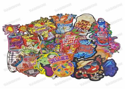 China Custom Printed Plastic Child Proof Design Stand Up Holographic 3.5g Irregular Special Shaped Zipper Die  Cut Mylar Bags for sale
