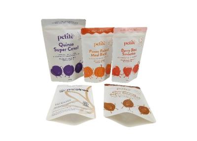 China Biodegradable Kraft Paper Stand Up Bags Food Packaging Pouches for sale