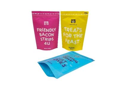 China Biodegradable Kraft Paper Stand Up Pouches Custom Pet Food Packaging Bags for sale