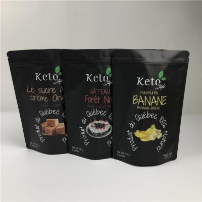 China Matte Black Fast Printing Time and Custom Printed Bags For Shake Supplement Powder Packaging Bags for sale
