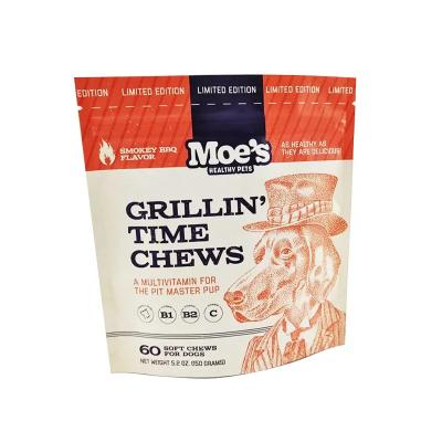 China Animal Feed Sack with Tear Notch for Dog Treats Packing Bags for sale