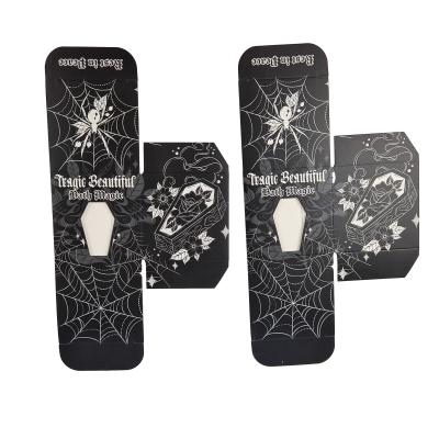 China High Quality Custom Square Black Paper Box With Special Front Hollow Window Food Packaging White Cardboard Gift Box for sale