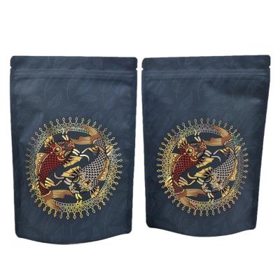 China Low MOQ Custom Stand Up Zipper Coffee Pouch Aluminum Foil Resealable Mylar Bag for Protein Coffee Spice Powder for sale