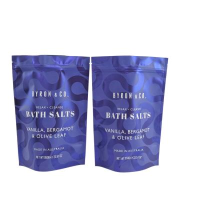 China Matte Printed Resealable Packaging Bag Zip Lock Plastic Bath Salt Body Scrub Standing Up Pouch With Zipper for sale