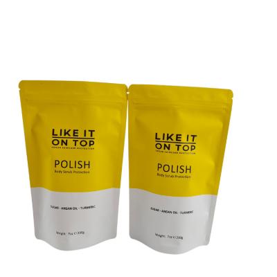 China Matte Printed Resealable Packaging Bag Zip Lock Plastic Bath Salt Body Scrub Standing Up Pouch With Zipper for sale