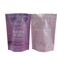 China Matte Printed Resealable Packaging Bag Zip Lock Plastic Bath Salt Body Scrub Standing Up Pouch With Zipper for sale