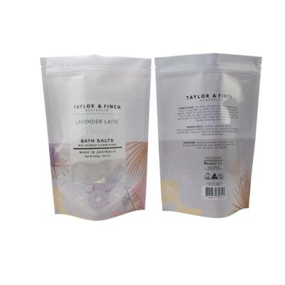 China Customized Packaging Stand Up Bag Mylar Zipper Bag Aluminum Foil Pouch For Scrub Bath Salt Packing for sale