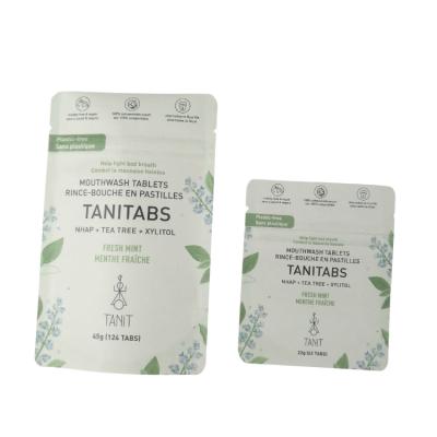 China Custom Brand Printing Compostable Food Grade Polyethylene Biodegradable Kraft Paper Stand Up Pouch Mylar Ziplock Bags for sale