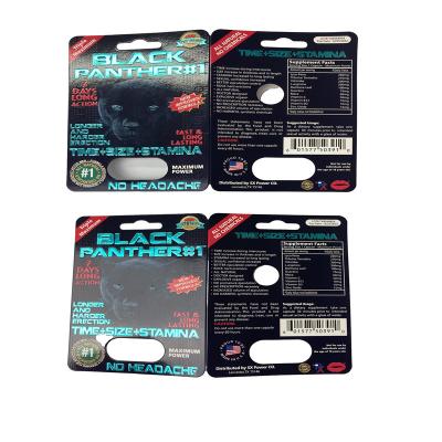 China USA Market Sex Pills Paper Blister Card Pakcgaing For Rhino 69 / Tiger/ Black Mamba Pills for sale