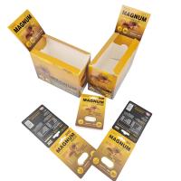 China Custom Printing Hot Sale Enhancement Rhino Pills Packaging For Men Stock Display Paper Box Paper Cards for sale