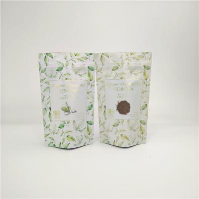 China Kraft Paper Bag Tea Bags Packaging For Resealable Stand Up Pouches for sale