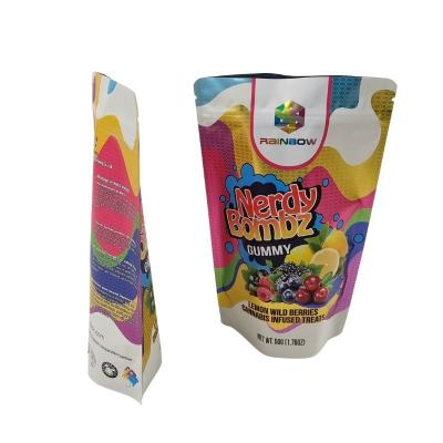 China Eco-Friendly Yes Custom Printed Flat Bottom Snack Pouhes Food Packaging Bag for sale
