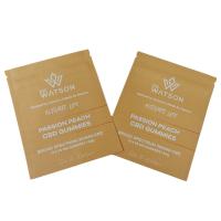 China Hot Sale Biodegradable Stand Up Kraft Paper Smell Proof Bags with Logo Resealable Mylar Bags for Edible Gummy for sale