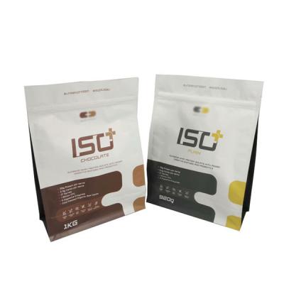China Flat Bottom Protein Powder Packaging Bags Square Shape Coffee Pouches for sale