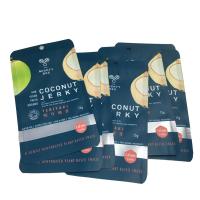China Flat Mylar Pouches Coconut Jerky Packaging Bags With Clear Window for sale