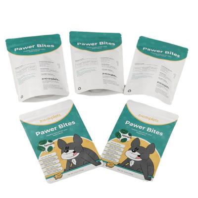 China Customized Logo Stand Up Pouch Kraft Paper Bag for Dog Treat Digital Print Resealable Mylar Bags for sale