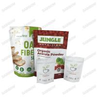 China Biodegradable Pouches Custom Kraft Paper Stand Up Pouch Resealable Ziplock Protein Powder Bags for sale