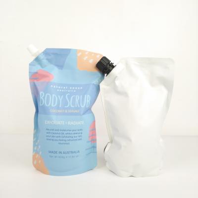 China Industrial Food Packaging with Silver Foil Sachets for Stand Up Body Scrub Bag for sale