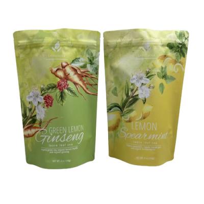 China Food Grade Stand Up Pouch Bags Plastic Custom Foil Matte Finish For Tea Packing for sale