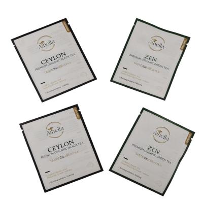 China Custom Printed Biodegradable Small Sachet for Tea Coffee Powder Compostable Resealable Mylar Bags for sale