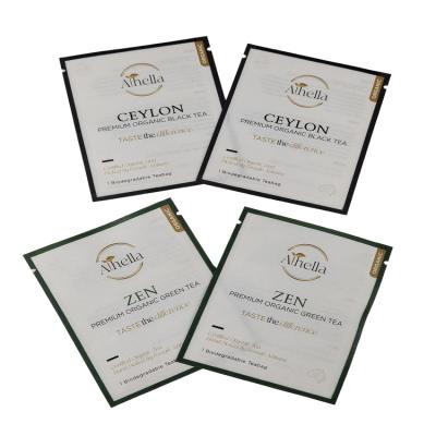 China Custom Compostable Small Size Sachet for Tea Coffee Powder Biodegradable Kraft Paper Pouch for Gummy for sale