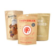 China 100% Biodegradable Smell Proof Paper Packaging Bag For Mango Powder Tea Nuts Pet Food Bags White Kraft Paper Pouch for sale