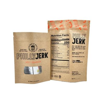 China Custom Logo  Biodegradable White Kraft Paper Bags for Cookie Cake Nuts Edibles Mango Powder Pet Food Smell Proof for sale