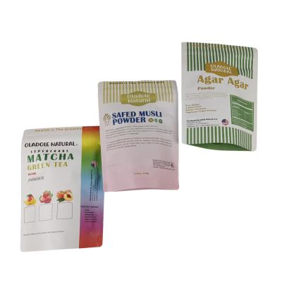 China Wholesale Custom Printed Stand Up Kraft Paper Bag For Food Flour Nut Rice Tea Spices Biodegradable Mylar Bags for sale