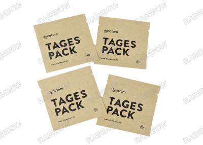 China Kraft Paper Three Side Sealed Sachet Biodegradable Pouch for Tablet Pill for sale