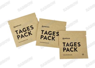 China Custom Biodegradable Empty Tea Sachet Three Side Heat Seal Tea Coffee Packaging Bag Kraft Paper Tablet Packaging Bag for sale
