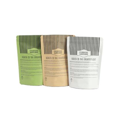 China Digital Printing Custom Logo White Kraft Paper Bags for Mango Powder Nuts Pet Food Biodegradable Smell Proof Paper Packa for sale