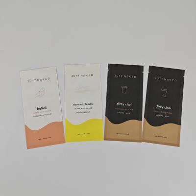 China Flat Biodegradable Kraft Pouches With Zipper For Nutritional Supplement Powder Packaging for sale