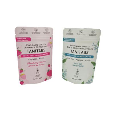 China Eco Friendly Compostable Kraft Pouch With Resealable Zipper For Cosmetic Powder Pack for sale