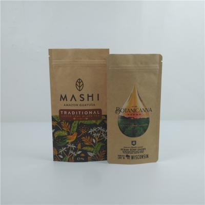 China Custom Stand Up Pouch With Zipper , Heat Seal Printed Biodegradable Food Kraft Paper Bag for sale