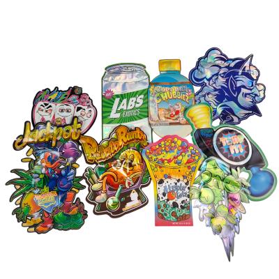 China Food Grade Doypack Die Cut Cali 3.5g 7g 14g 28g Sugar Cookie Mylar Bags Glossy/matt Smell Proof Ziplock Bags for sale
