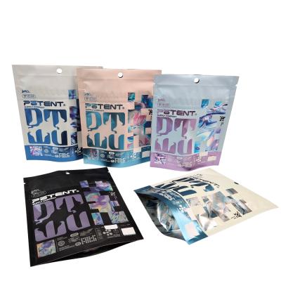 China Digital Printing Holographic 3.5g Cali Packs 4x5 Sachet Irregular Aluminum Foil Mushroom Gummies Packaging Die Cut Mylar Bags for sale