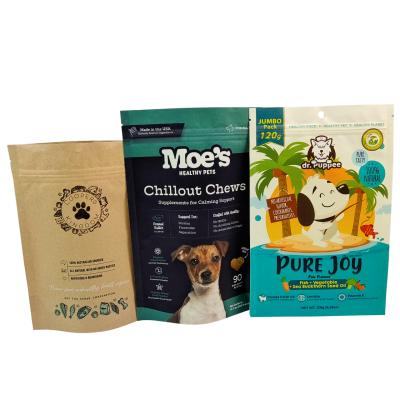 China Custom Resealable Stand Up Pet Food Packaging Bags with Zipper for sale