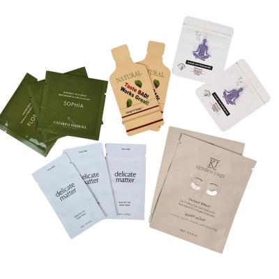China Custom Sizes Heat Seal Cosmetic Sample Sachet Aluminum Foil Bag with Customized Logo for sale