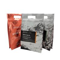 China Eco-Friendly Ziplock Bag with Handle Flat Bottom Pouch Zipper for Bath Salt Body Scrub Shampoo Packaging Plastic Bags for sale