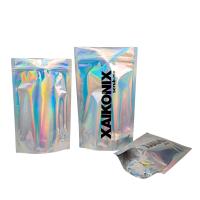 China Customized Hologram Mylar Bags Resealable Smell Proof Holographic Plastic Zipper Bags for sale