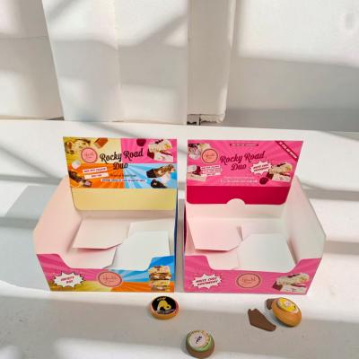 China Custom Logo Biodegradable Hot Stamping Display Box for Chocolate Candy Counter Cardboard Display for sale