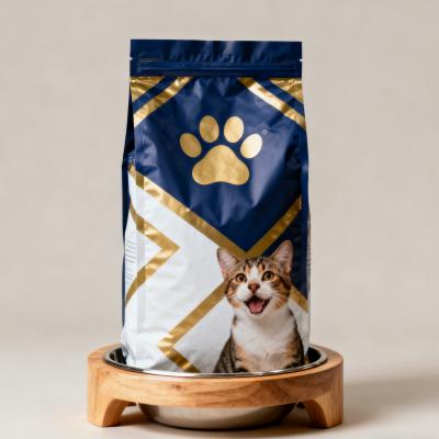 China Custom Biodegradable Animal Feed Food Packaging Mylar Bags Side Gusset Pouch Dog Cat Pet Food Zipper Bag with Valve for sale