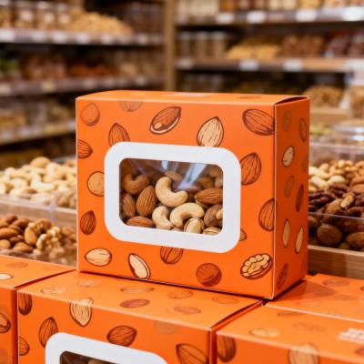 China Custom Biodegradable Foldable Snack Display Box With Transparent Windows For Retail Stores for sale