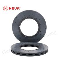 China HEUR Brake Carbon Ceramic Rotors For Tesla Model 3/Y Upgrade 380*70*34mm Front Set for sale