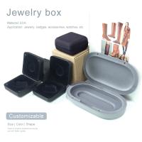 China Custom EVA Jewelry Case Organizer 87x87x48mm with Flannelette Velvet Lining for Rings Necklaces Storage for sale